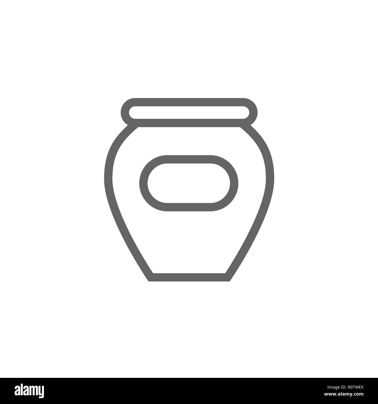 Simple honey and jam pot line icon. Symbol and sign illustration design ...
