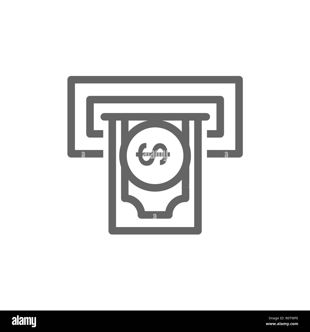 Simple insert credit card and bank ATM line icon. Symbol and sign ...
