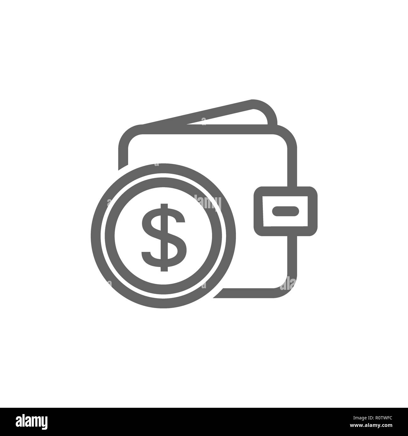 Simple purse and wallet line icon. Symbol and sign illustration design ...