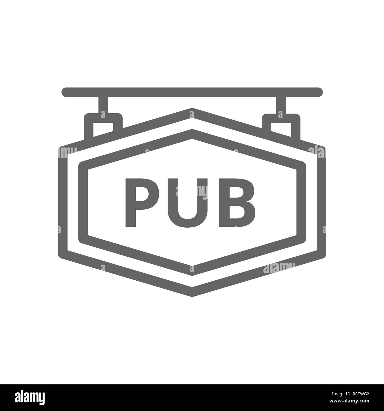 Simple bar and pub signboard line icon. Symbol and sign illustration ...