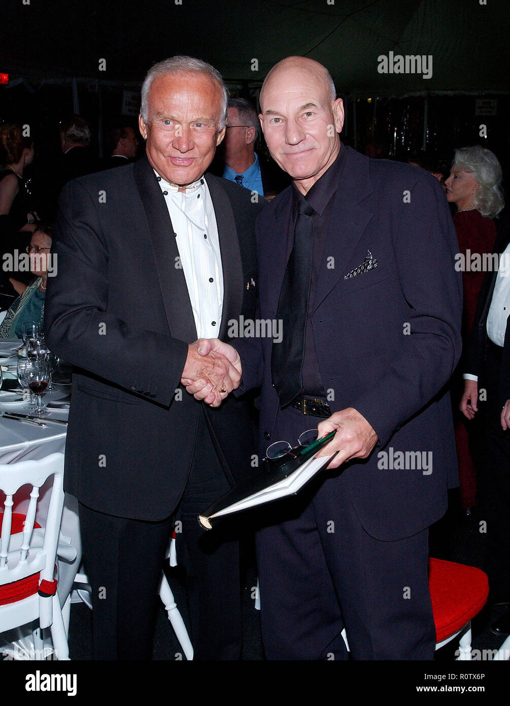 Buzz Aldrin, captain of Appolo 13 and Patrick Stewart captain Picard ...