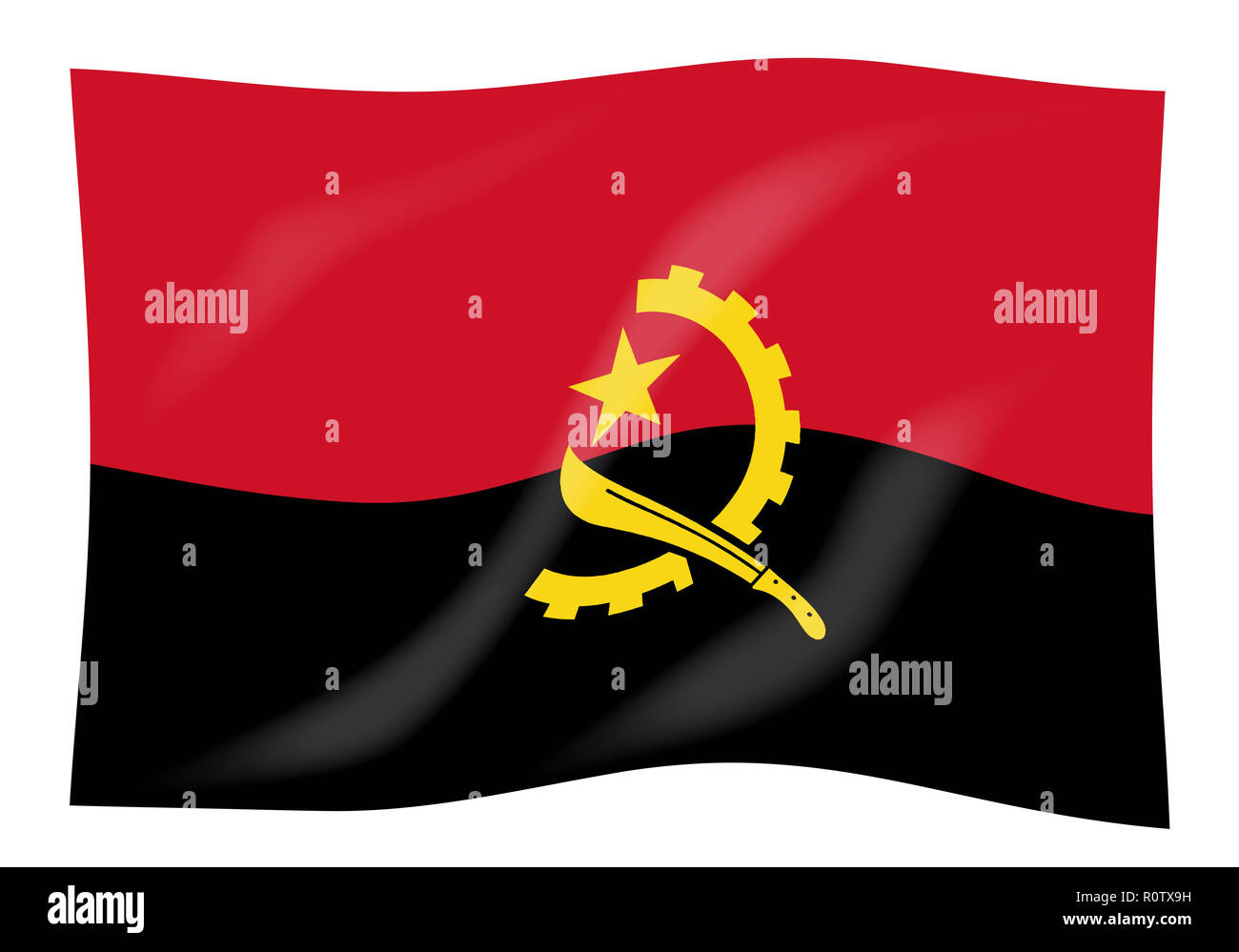 The flag of the African country of Angola Stock Photo - Alamy