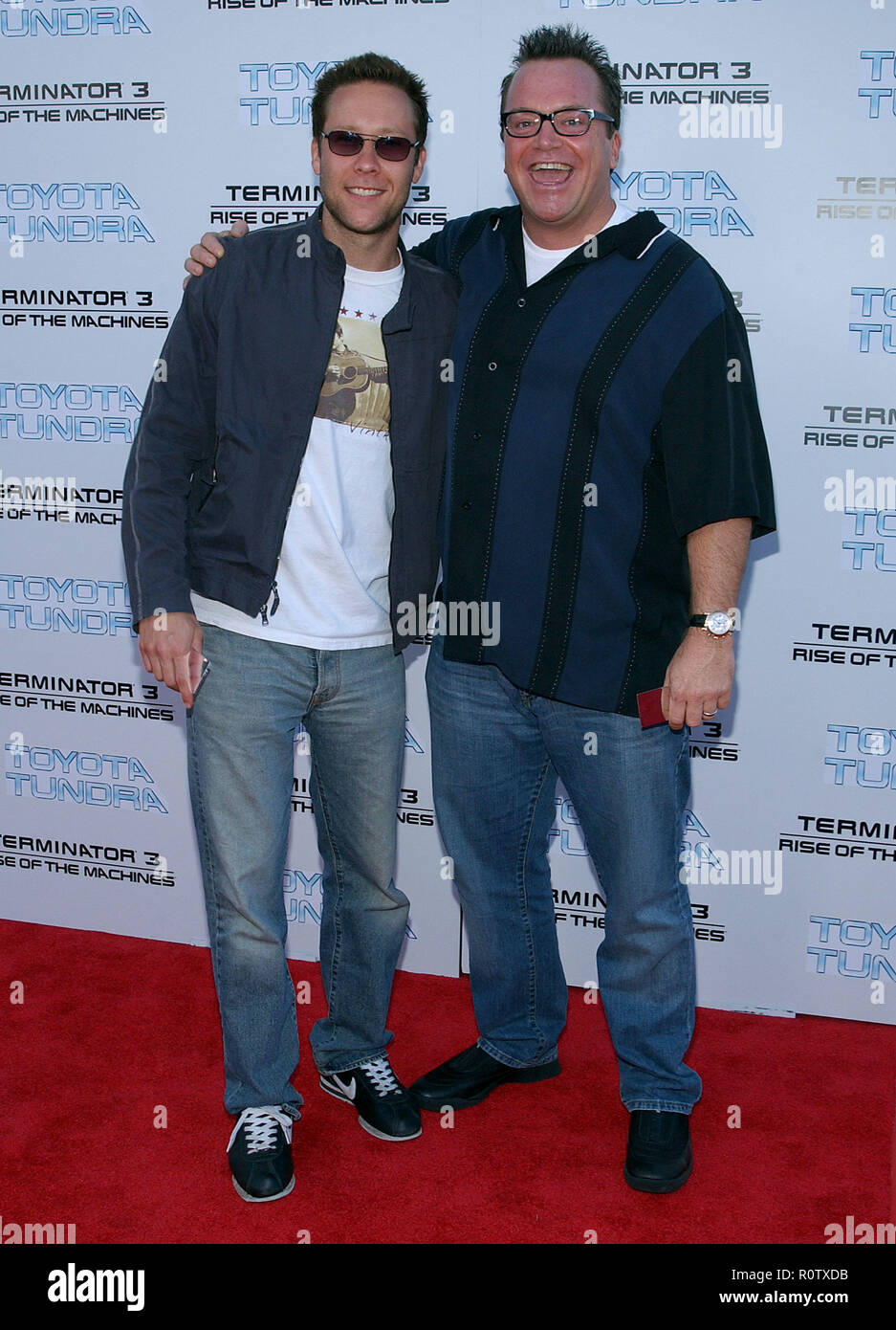 Tom Arnold and Michael Rosenblum arriving at the " Terminator 3, Rise ...