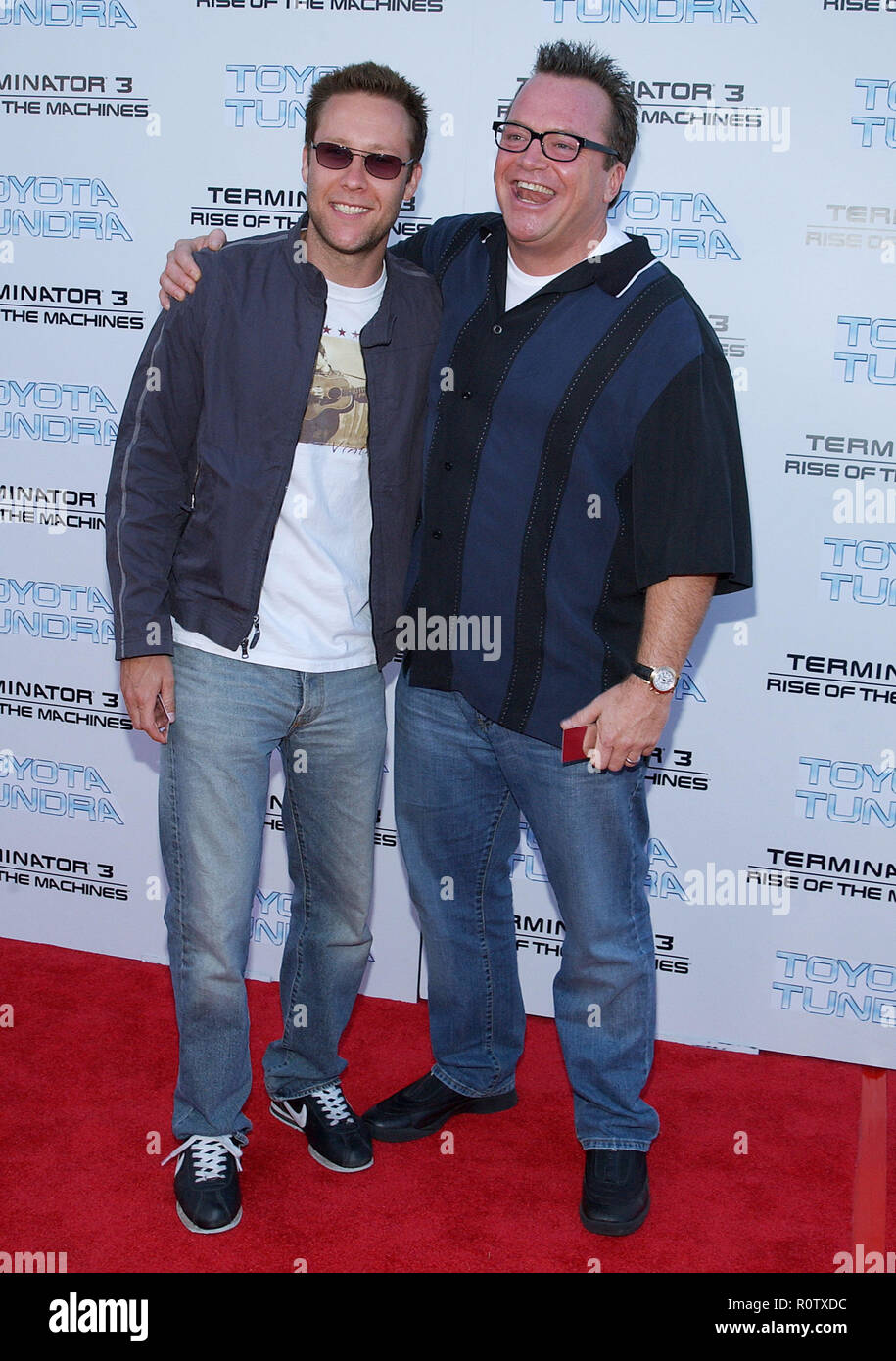 Tom Arnold and Michael Rosenblum arriving at the " Terminator 3, Rise ...