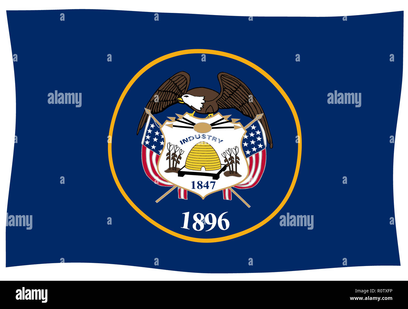Utah flag waving in hi-res stock photography and images - Alamy