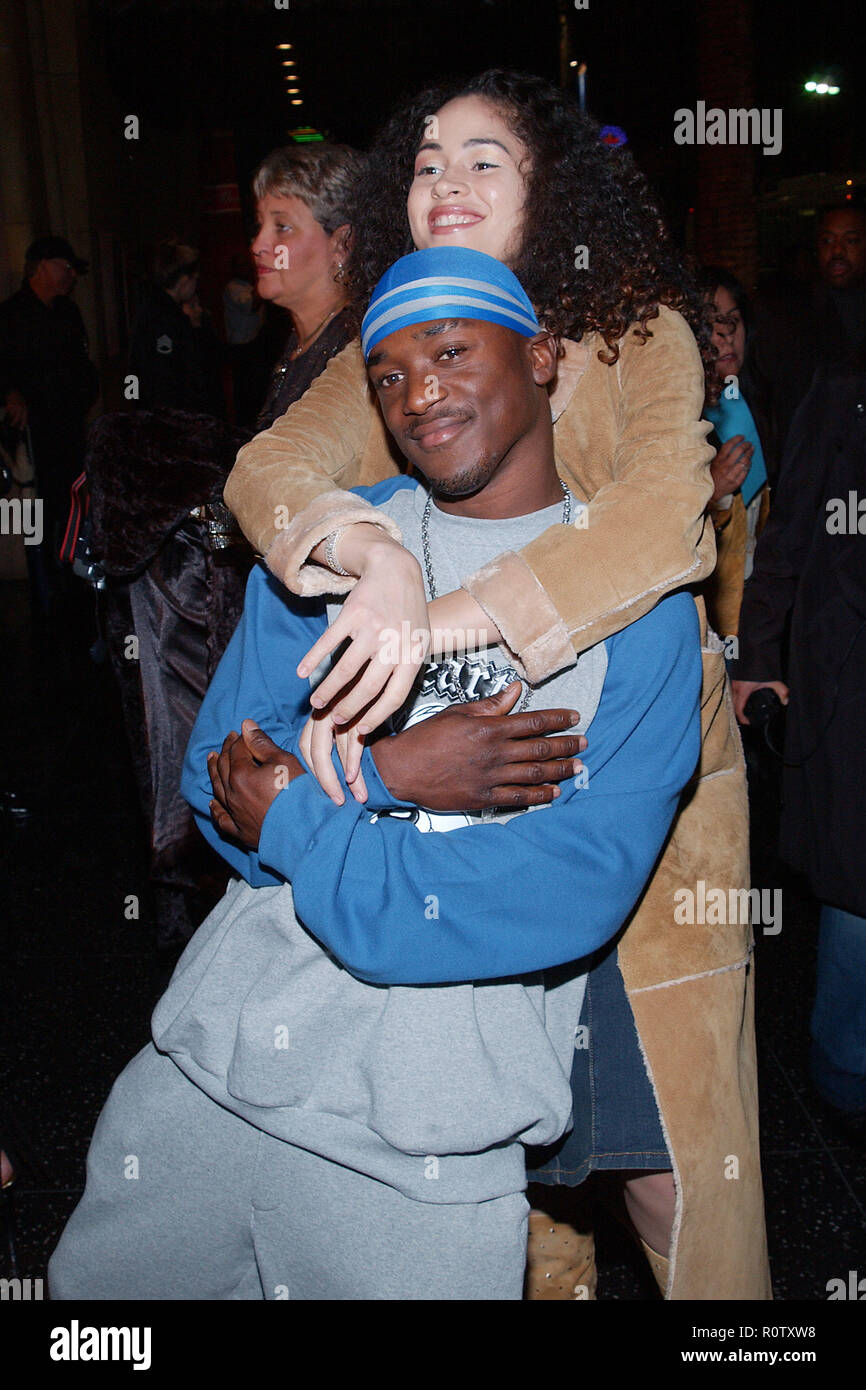 Lamont Bentley and Gelscys Desulco arriving at the premiere of The Wash ...