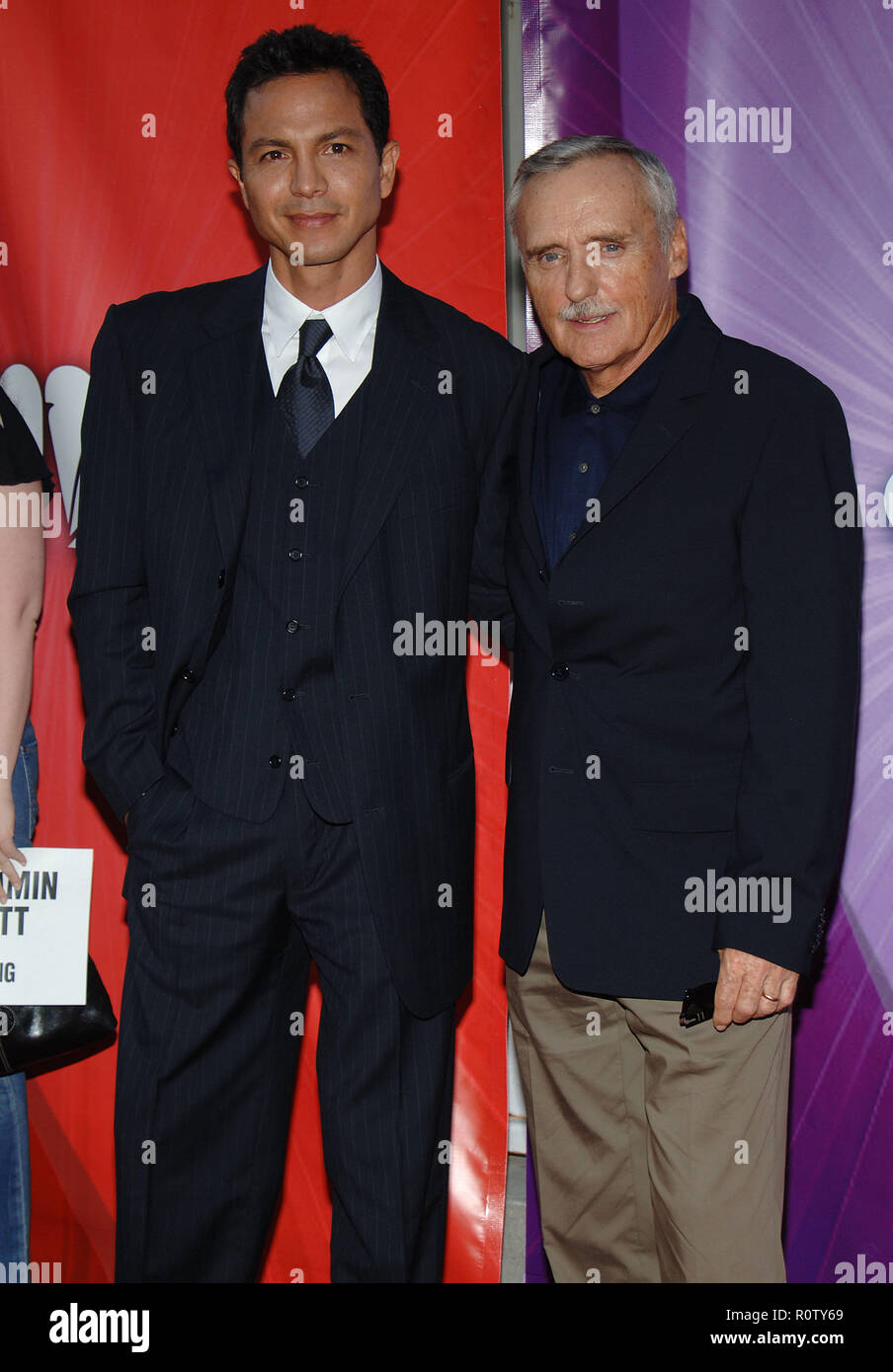 Benjamin Bratt and Dennis Hopper arriving at the NBC - tca Summer 2005 ...