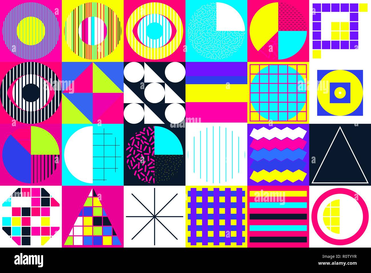 Geometric figures collection. Universal Vector colorful individu Stock ...