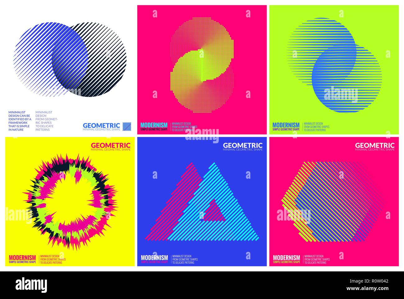 Simplicity Geometric Design Set Clean Lines and Colorful Forms Stock ...