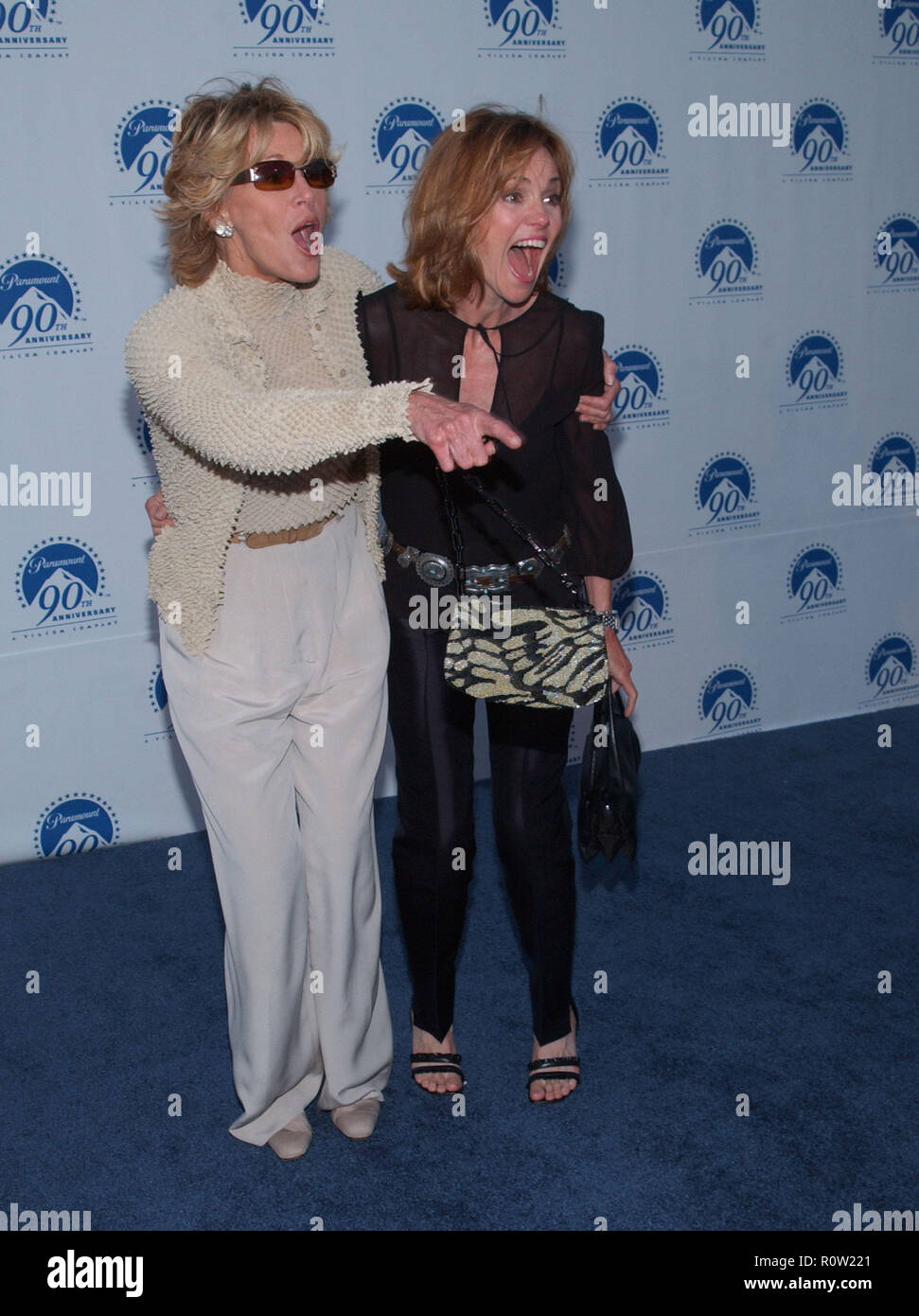 Jane Fonda and Sally Field arriving at Paramount Pictures for "90 Stars ...