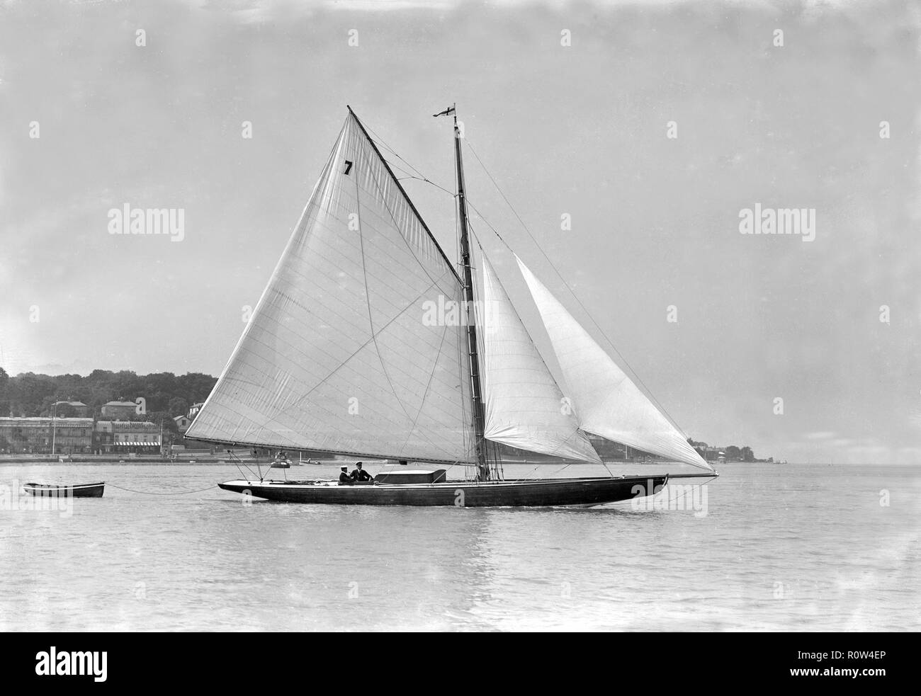The cutter 'Eve' under sail, 1911. Creator: Kirk & Sons of Cowes Stock ...