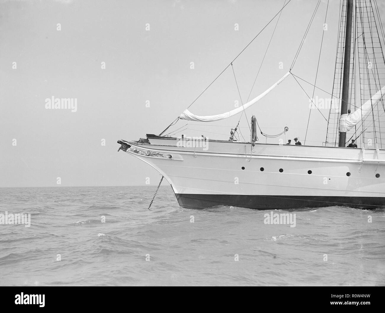 Clementina's Bow showing collision damage and loss of bowsprit, 1913 ...
