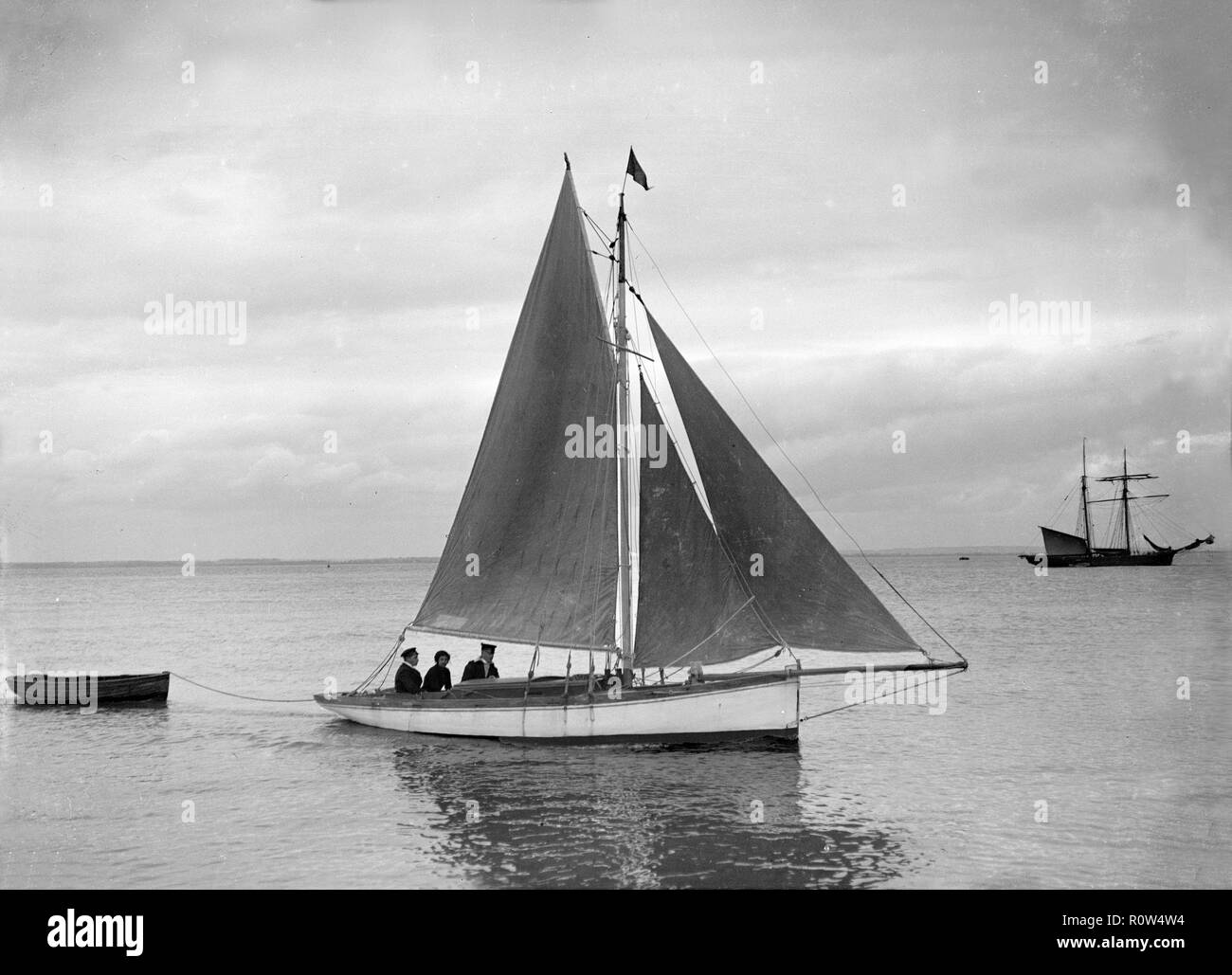 Cutter under sail, 1912. Creator: Kirk & Sons of Cowes Stock Photo - Alamy
