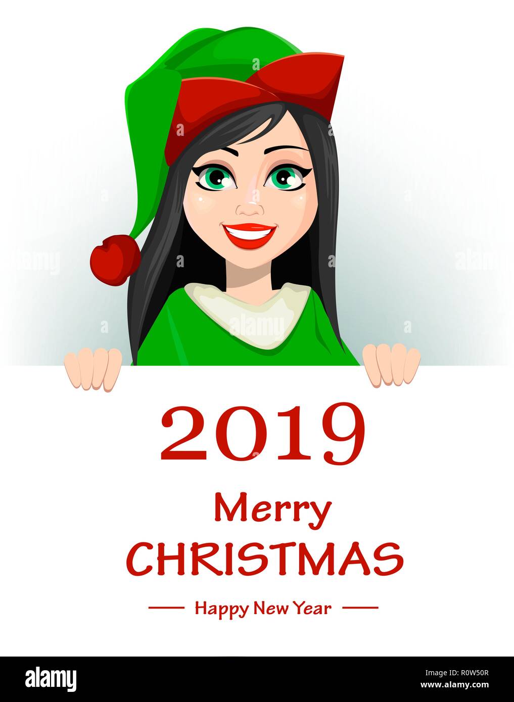Cartoon christmas elf woman hi-res stock photography and images - Alamy