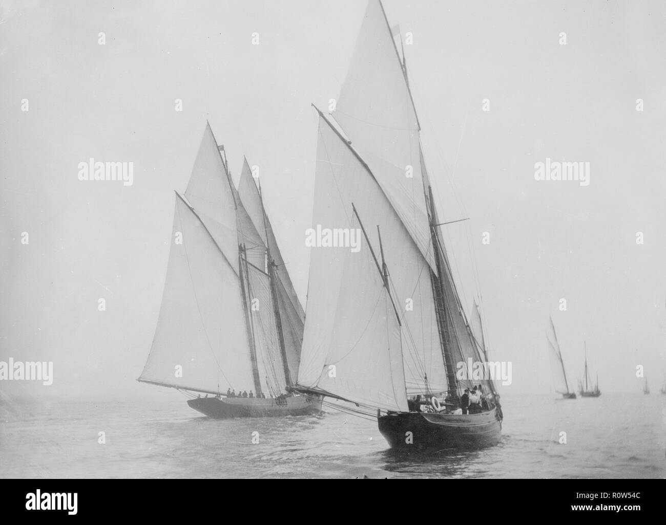Unknown yawl and schooner under sail. Creator: Kirk & Sons of Cowes ...