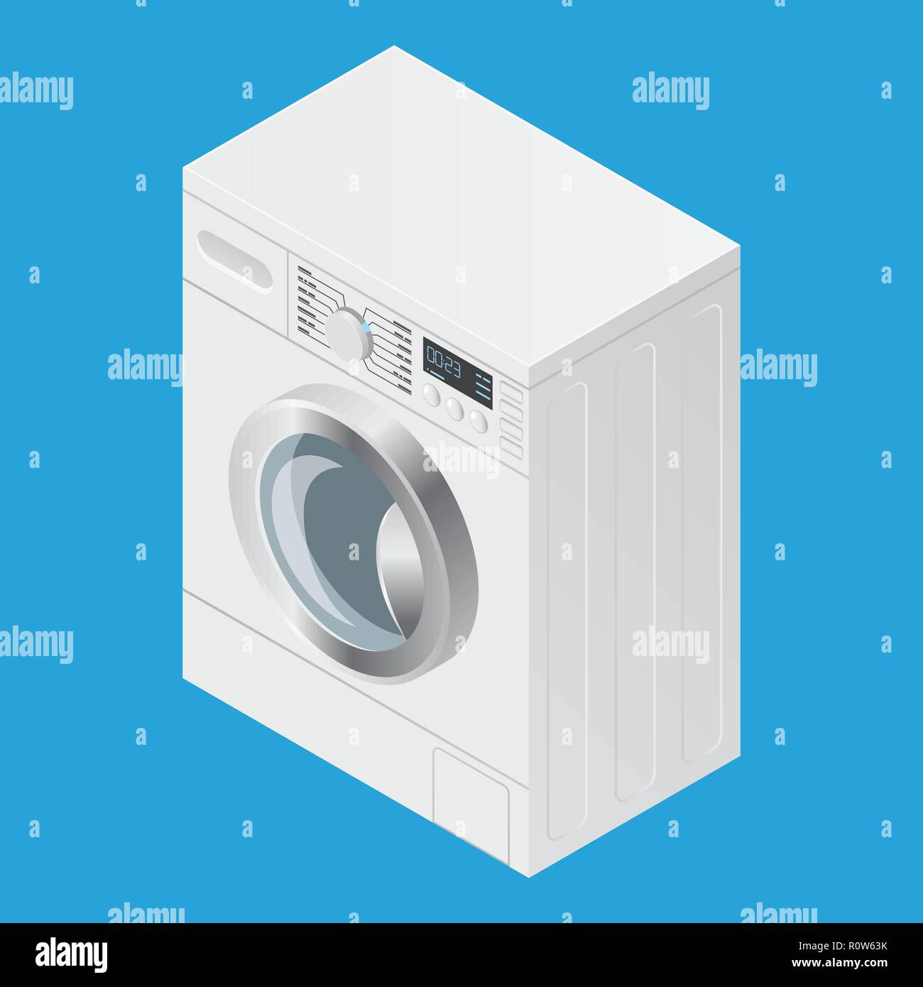 Realistic detailed isometric 3d washing machine icon Stock Vector Image ...