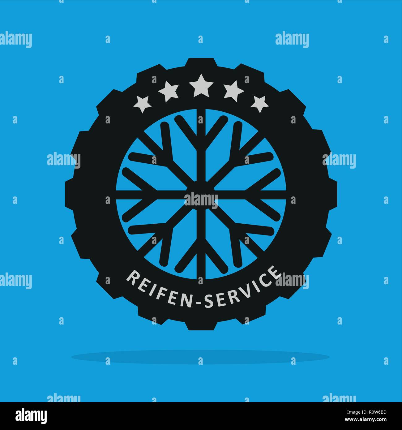 winter car tire sign with snowflake vector illustration Stock Vector ...