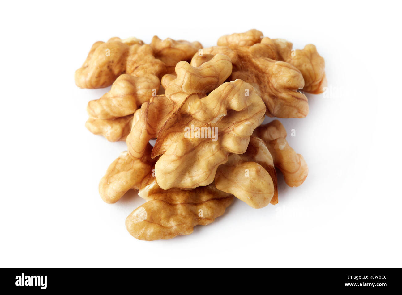 Close up of walnut kernels isolated on white background Stock Photo - Alamy