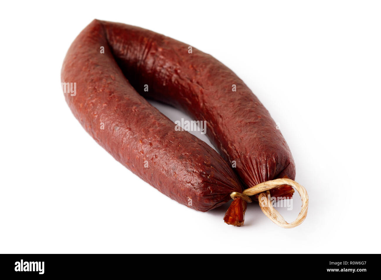 Sujuk (sucuk), a dry spicy sausage isolated on white background Stock ...