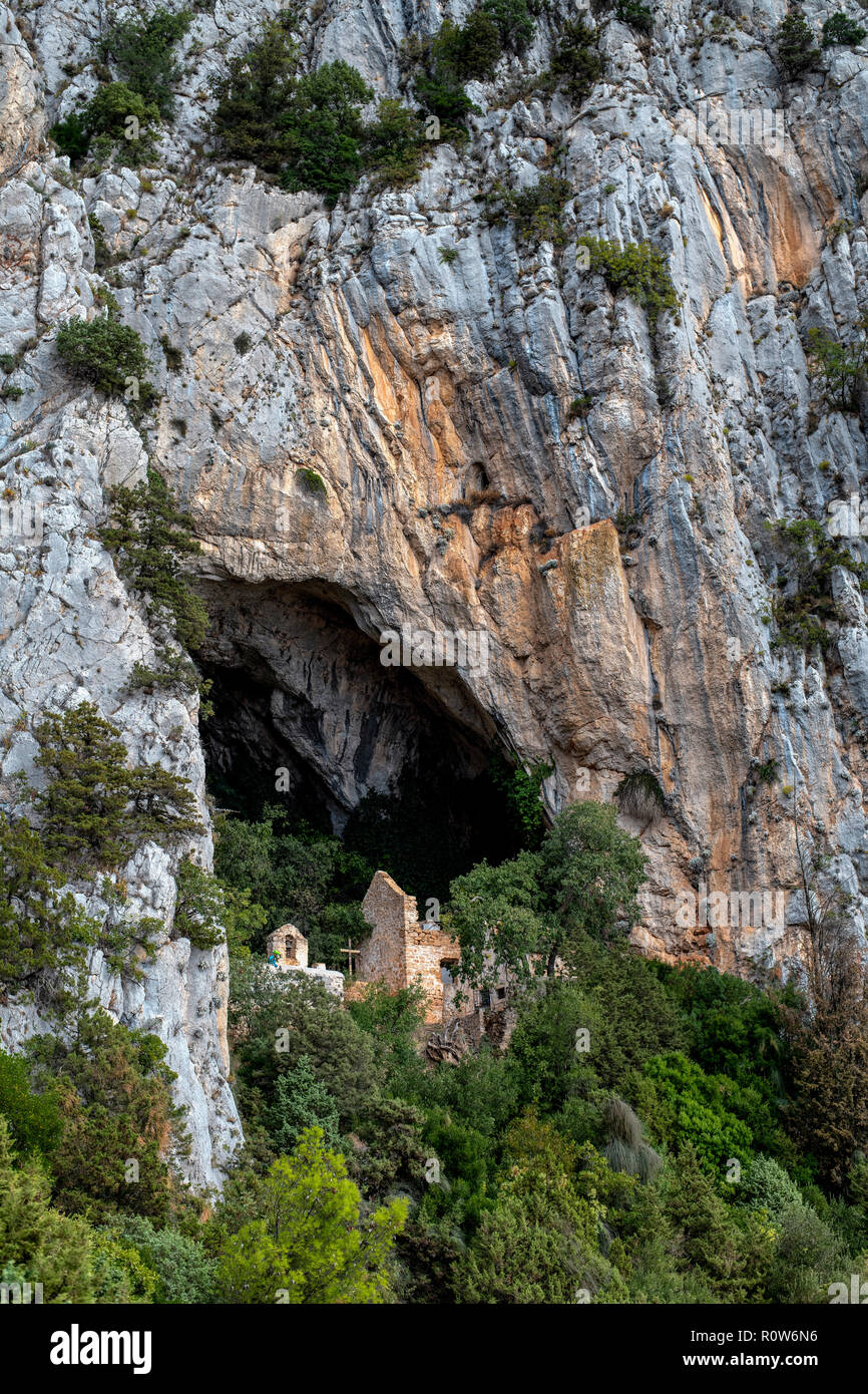 Monastery, which existed from the 15th century to 1787, in a large cave ...