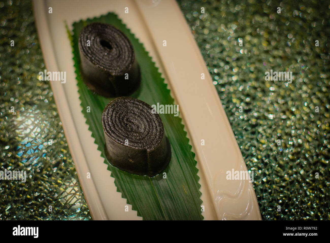 Homemade black sesame rolls Stock Photo - Alamy