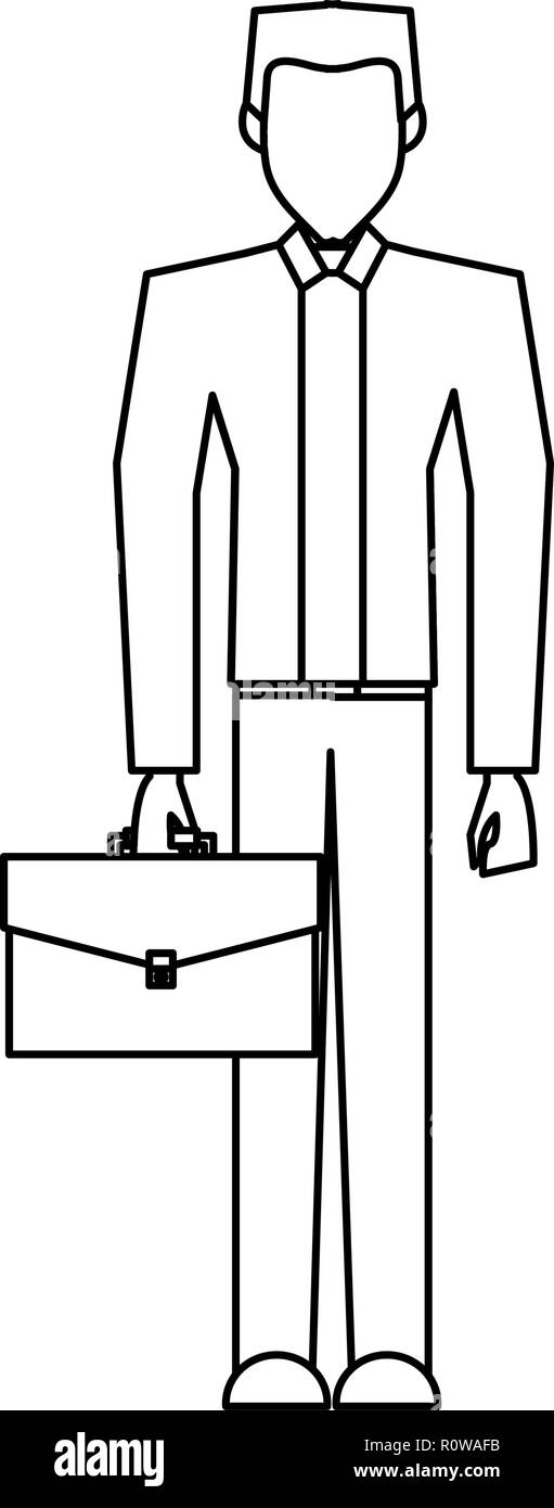 businessman with business briefcase work vector illustration Stock ...