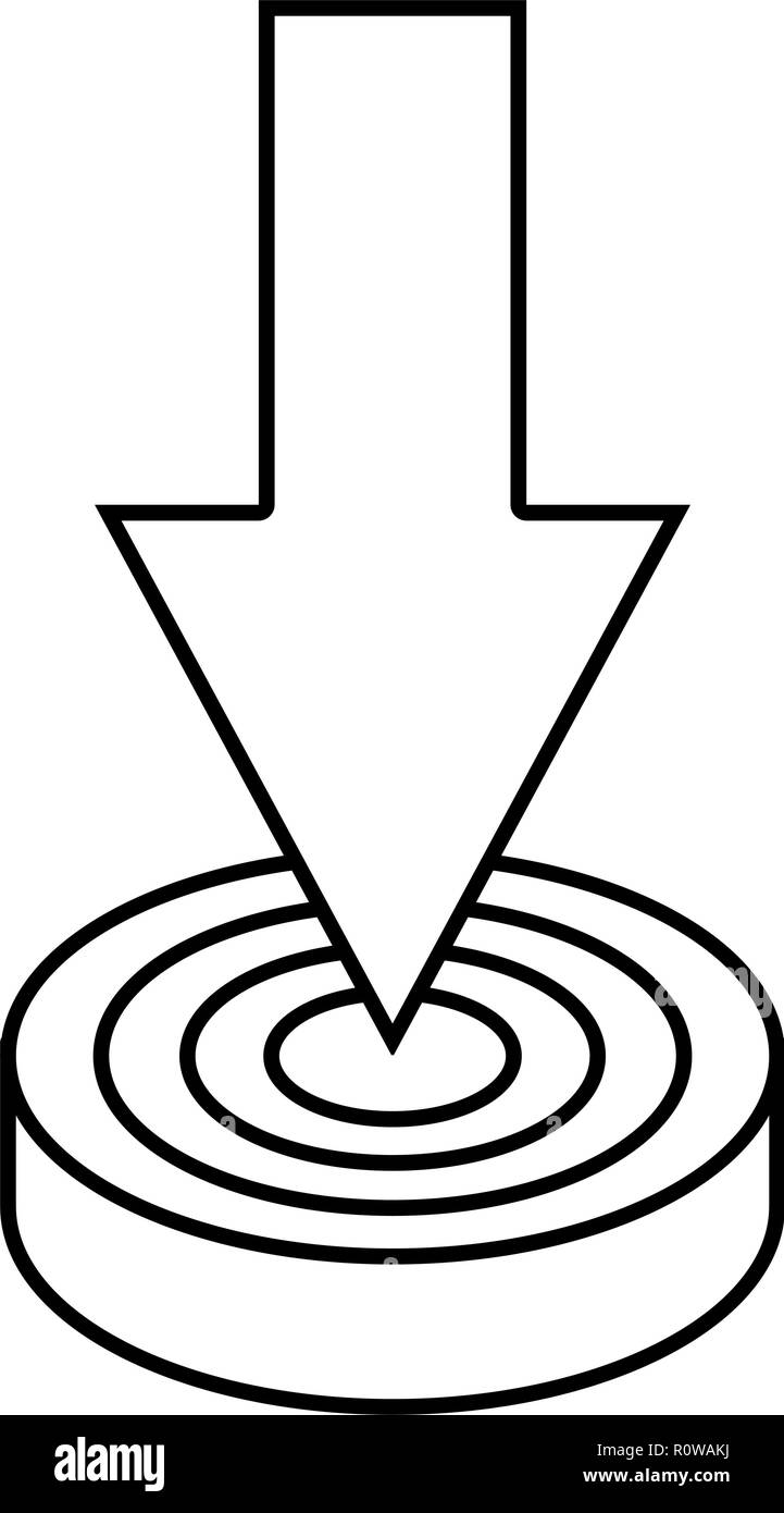 download arrow target on white background vector illustration Stock ...