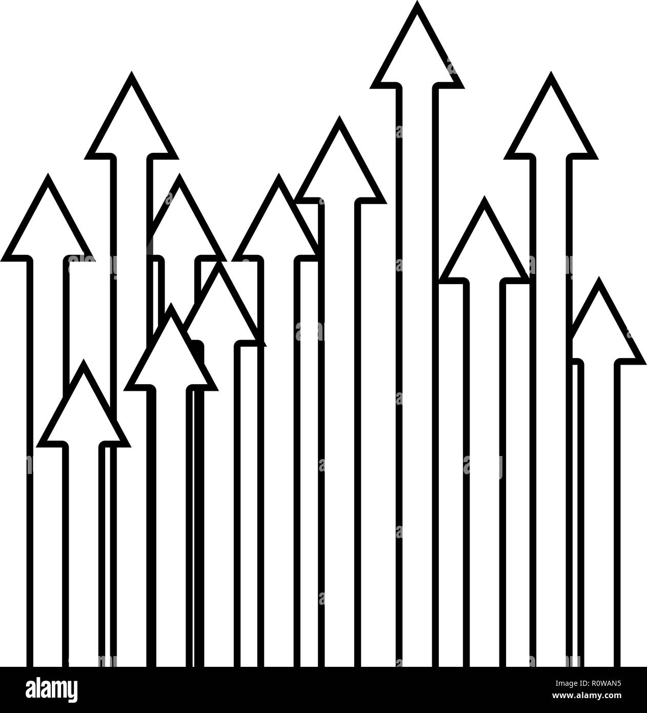 growth arrows on white background vector illustration Stock Vector ...