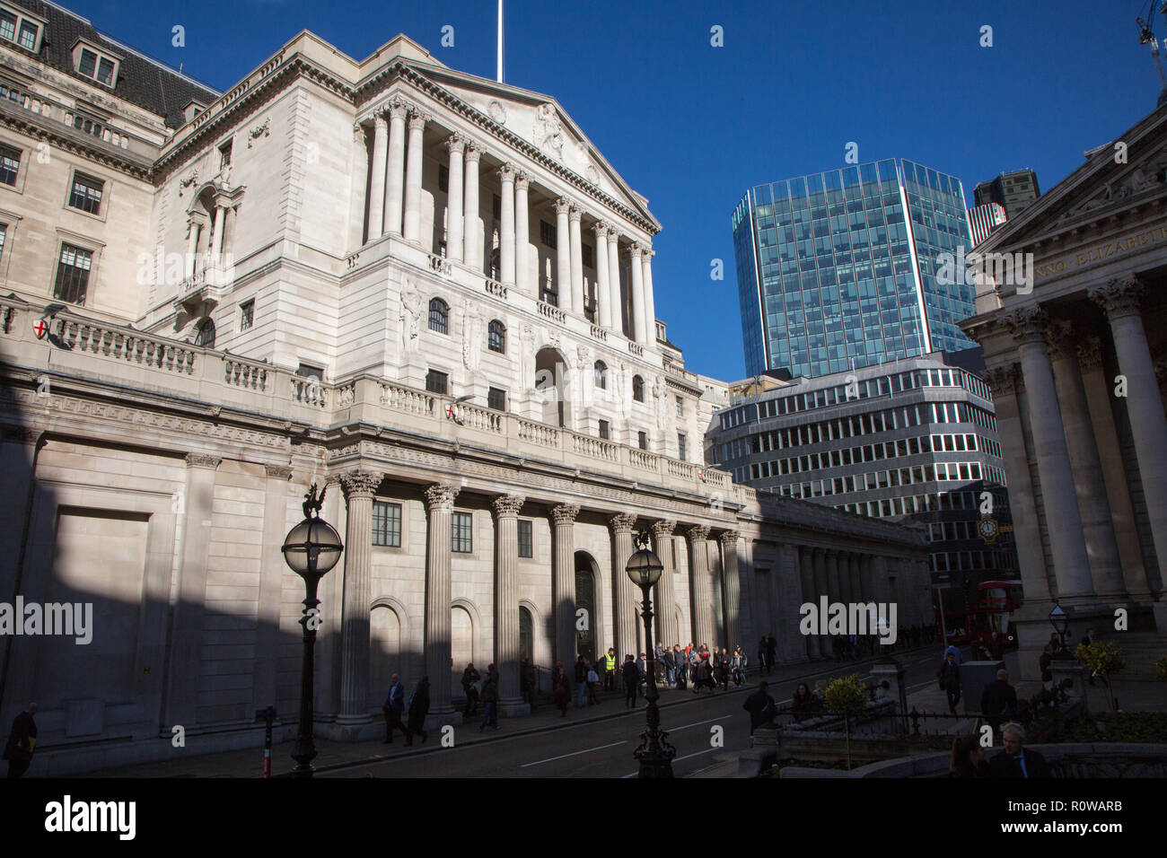 The Bank of England exterior building, Threadneedle Street, London ...