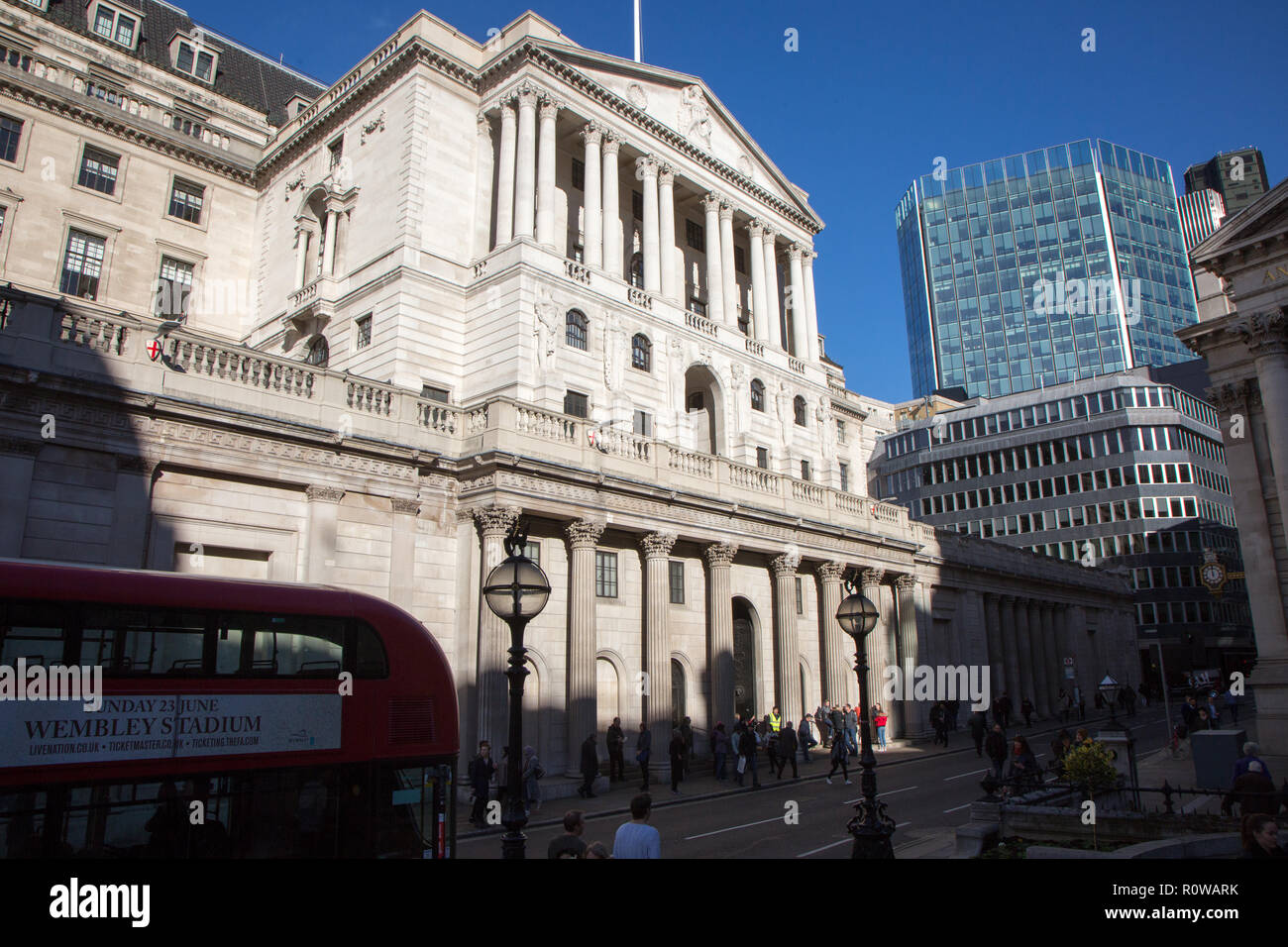 The Bank of England exterior building, Threadneedle Street, London ...
