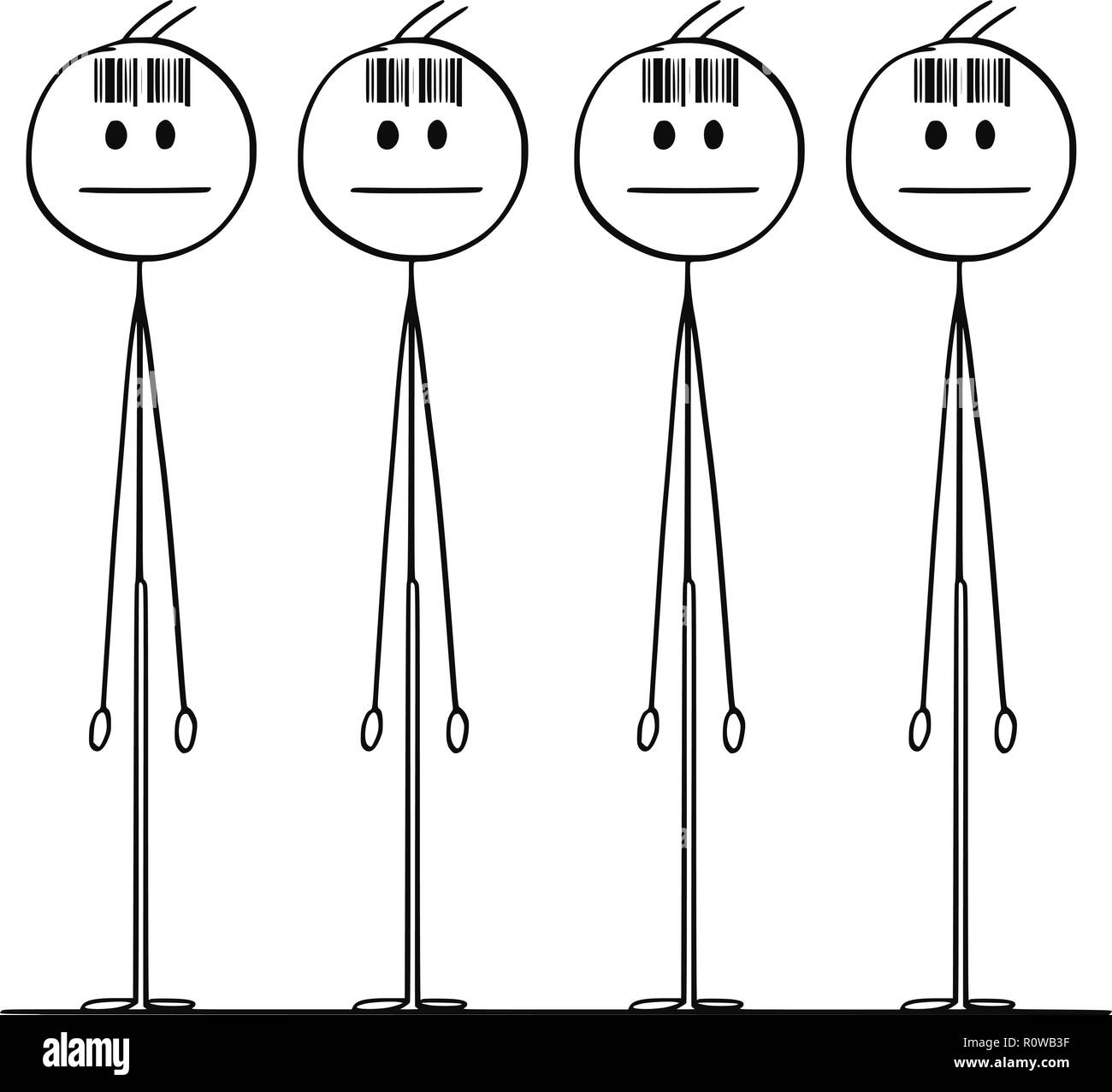 Group identical man Stock Vector Images - Alamy