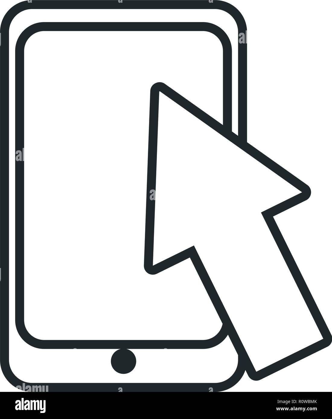 mobile arrow cursor on white background vector illustration Stock ...