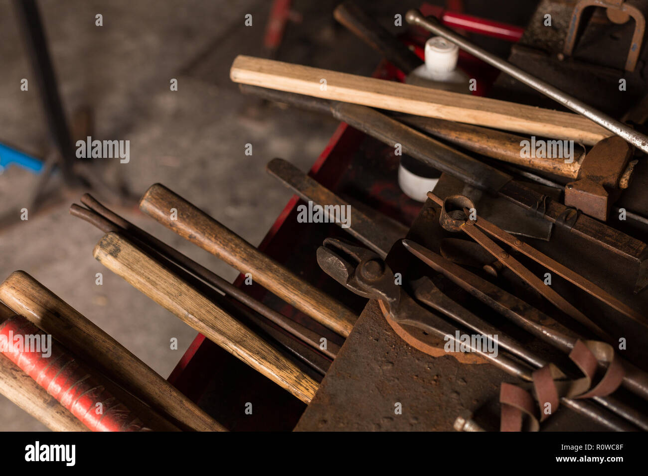 Tools in workshop Stock Photo - Alamy