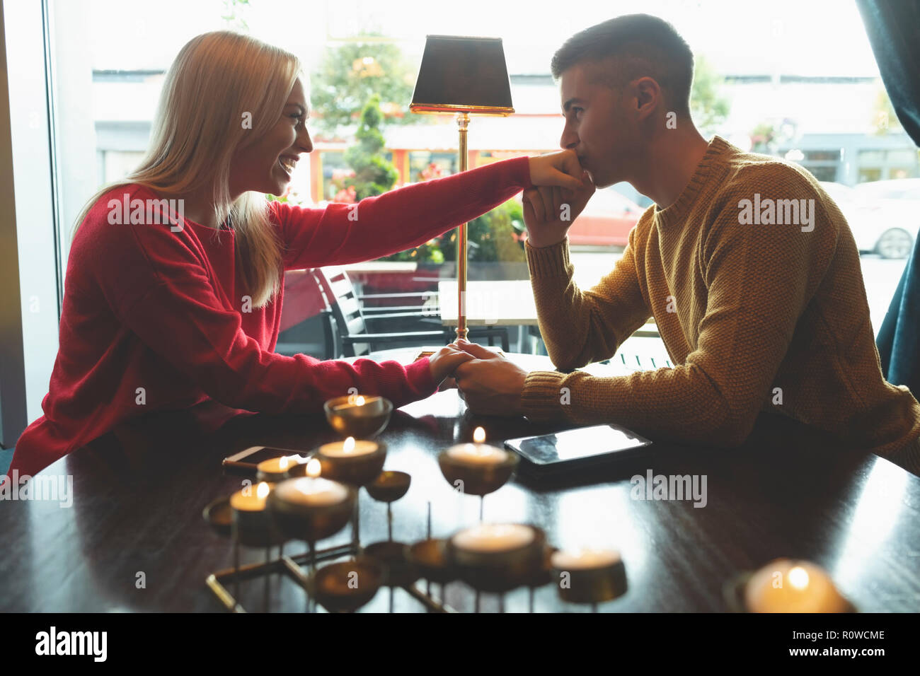 Romantic boy girl kissing in hi-res stock photography and images - Alamy