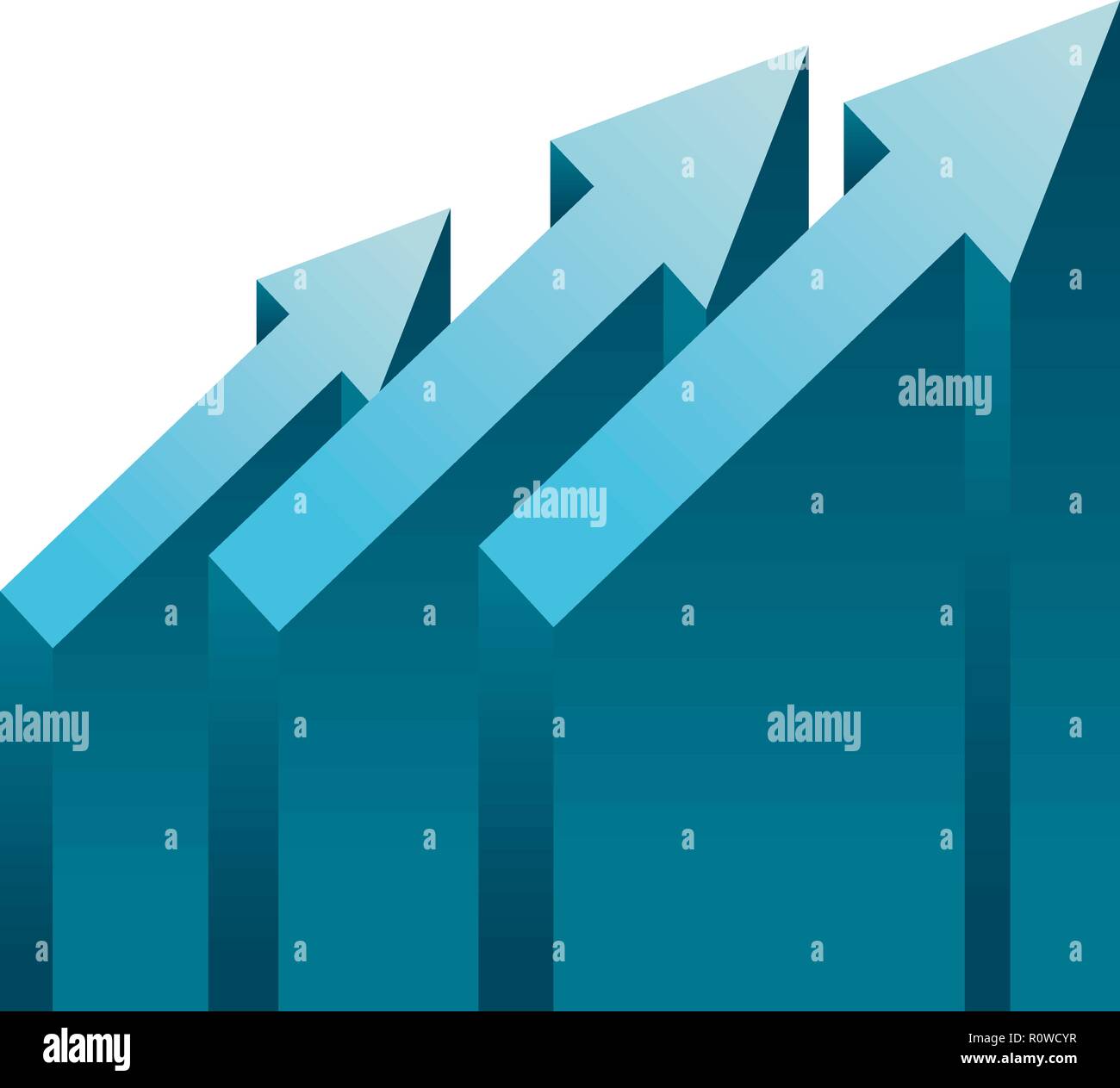 three arrows profit on white background vector illustration Stock ...