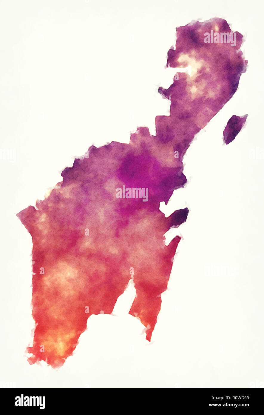 Quintana Roo state map of Mexico in front of a white background Stock ...