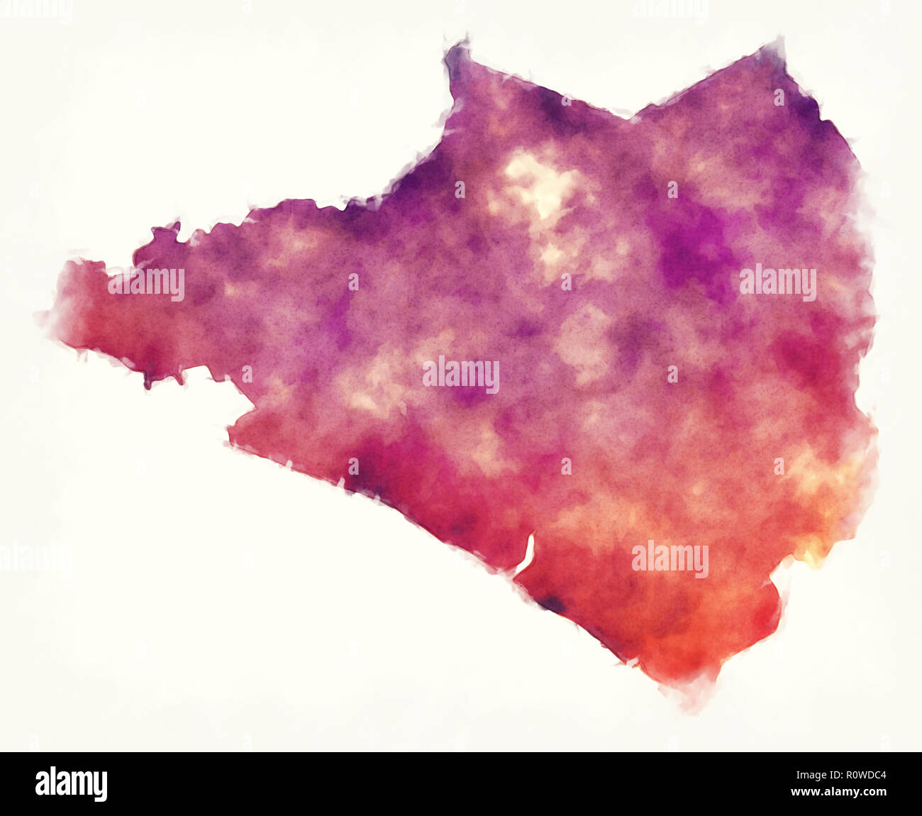 Colima state map of Mexico in front of a white background Stock Photo ...