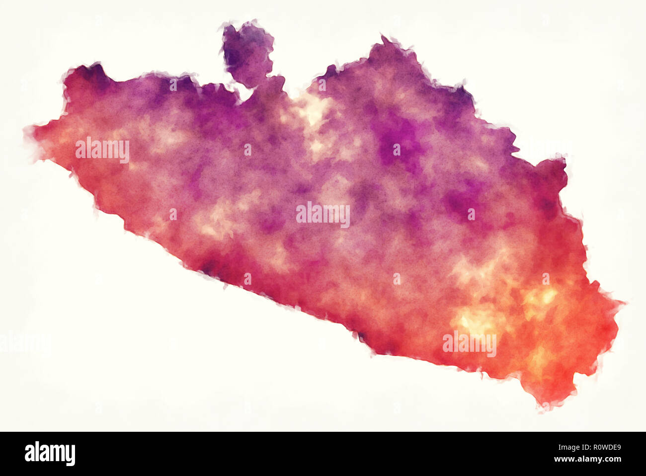 Guerrero state map of Mexico in front of a white background Stock Photo ...