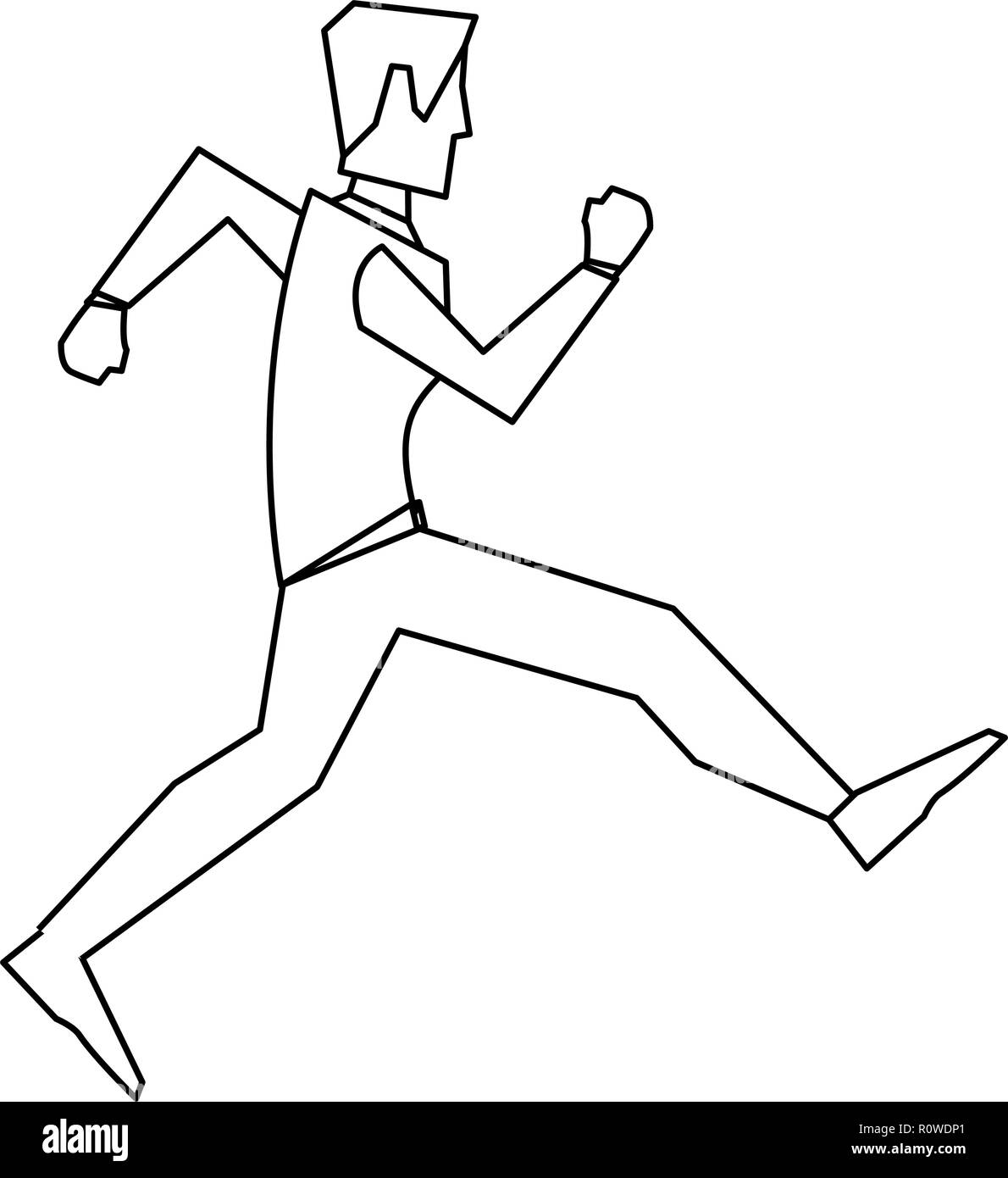 businessman character running to success vector illustration Stock ...