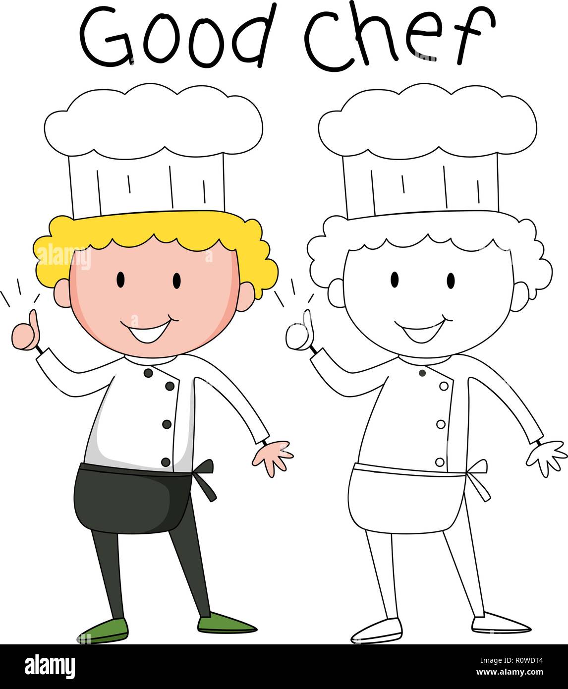 Doodle chef character set illustration Stock Vector Image & Art - Alamy