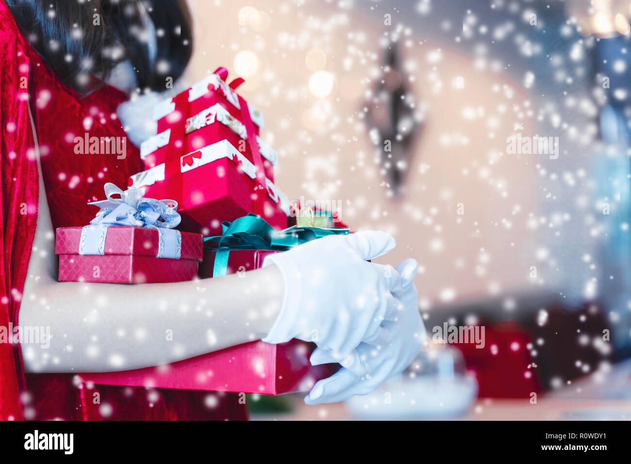 Beautiful falling gift boxes hi-res stock photography and images - Alamy