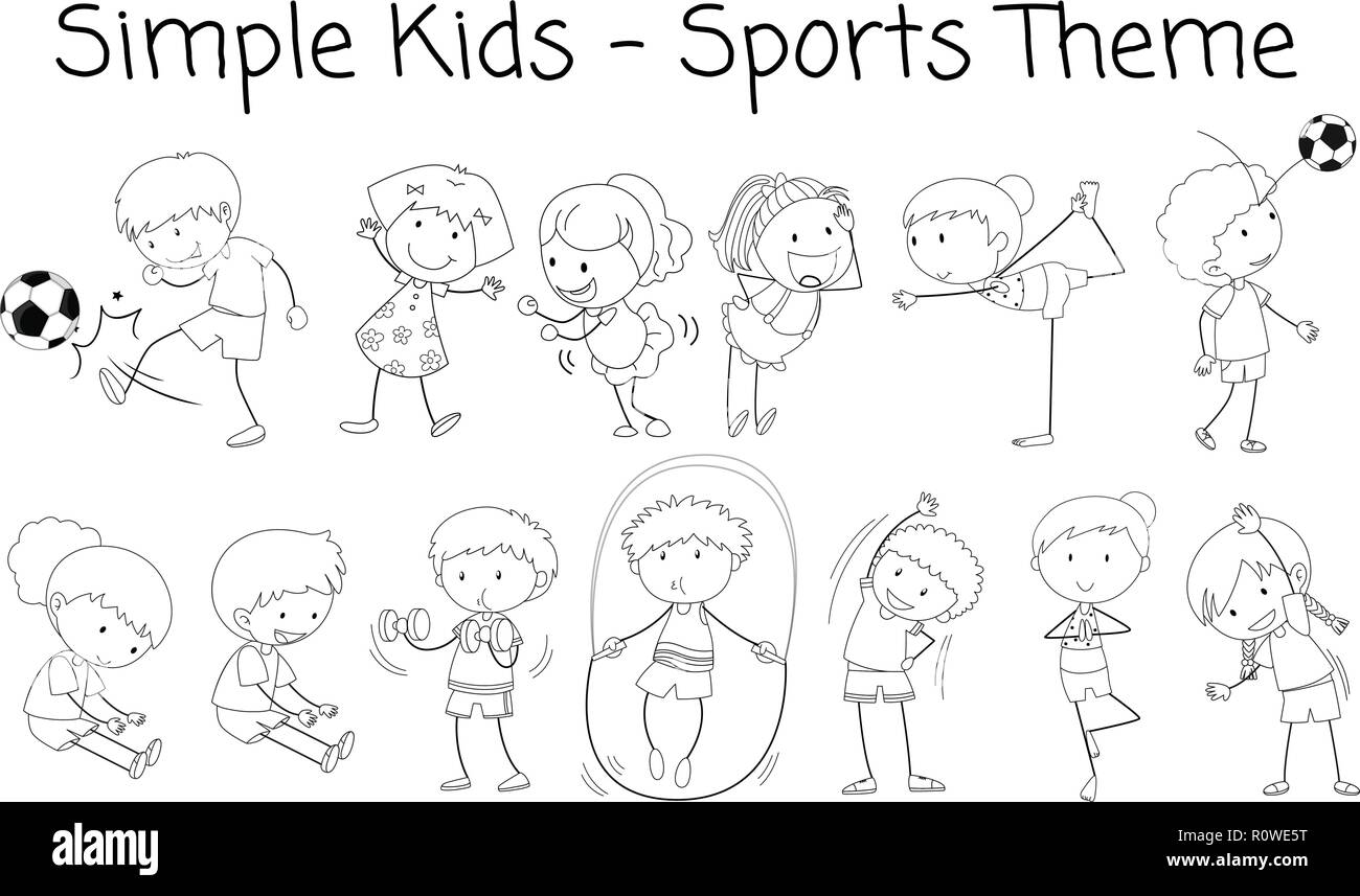 Set of doodle children character illustration Stock Vector Image & Art ...
