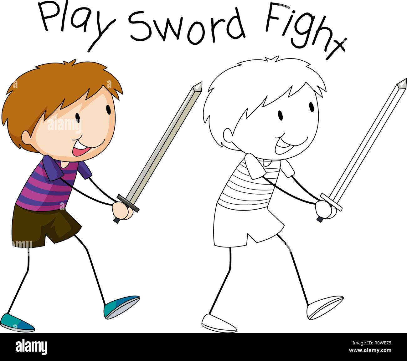 Sword fight illustration hi-res stock photography and images - Alamy