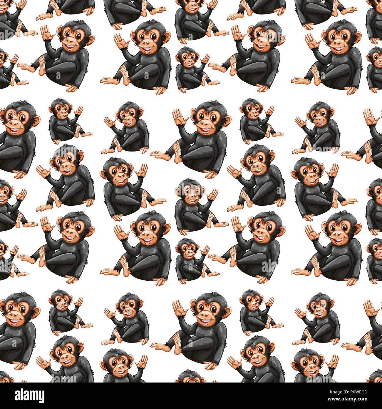 Playful ape seamless pattern illustration Stock Vector Image & Art - Alamy
