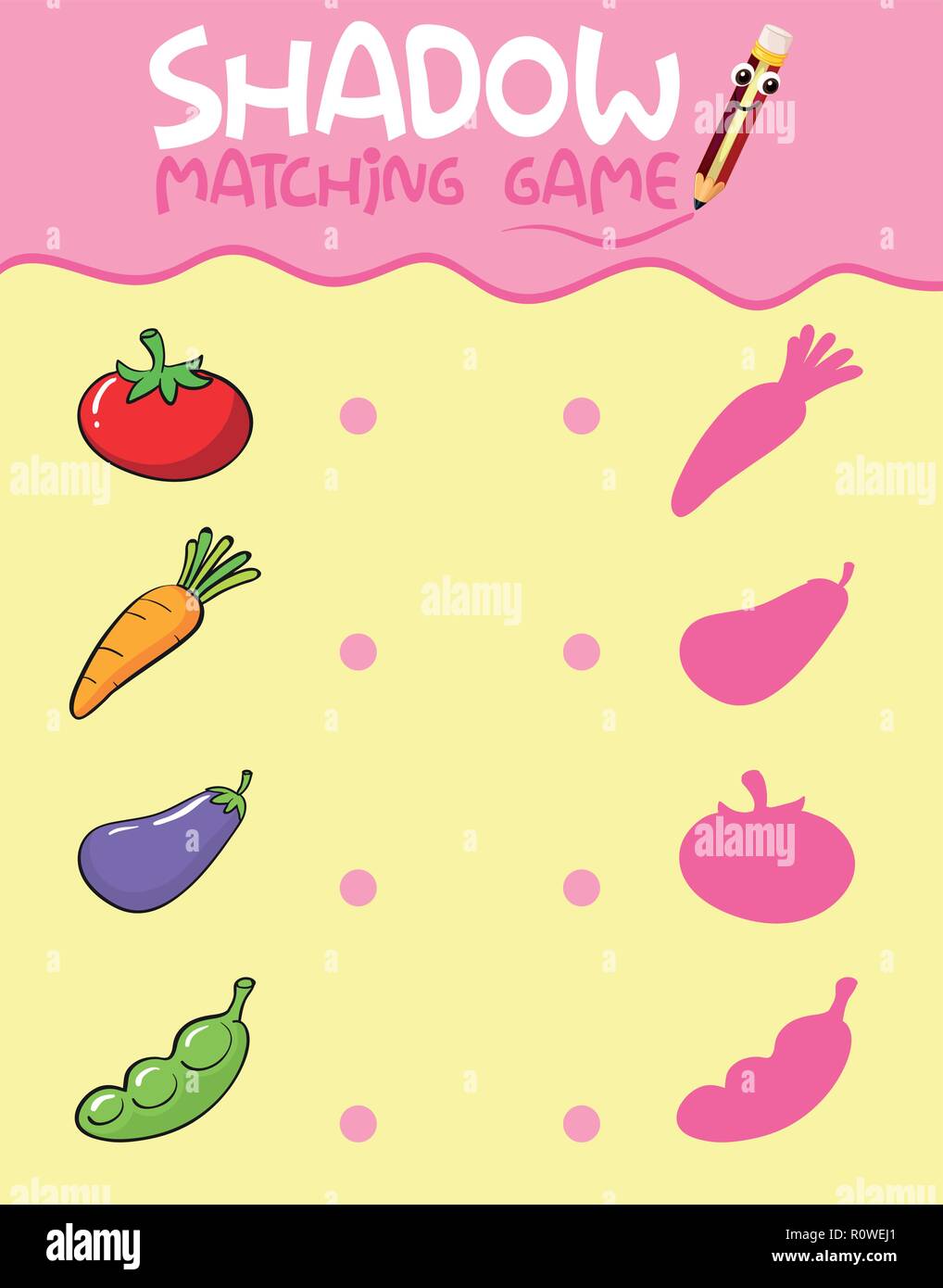 Shadow matching game template illustration Stock Vector Image & Art - Alamy