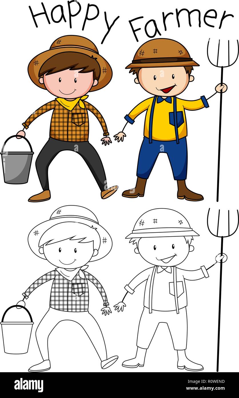Farmer Icon Outline Illustration Farmer Stock Photos & Farmer Icon ...