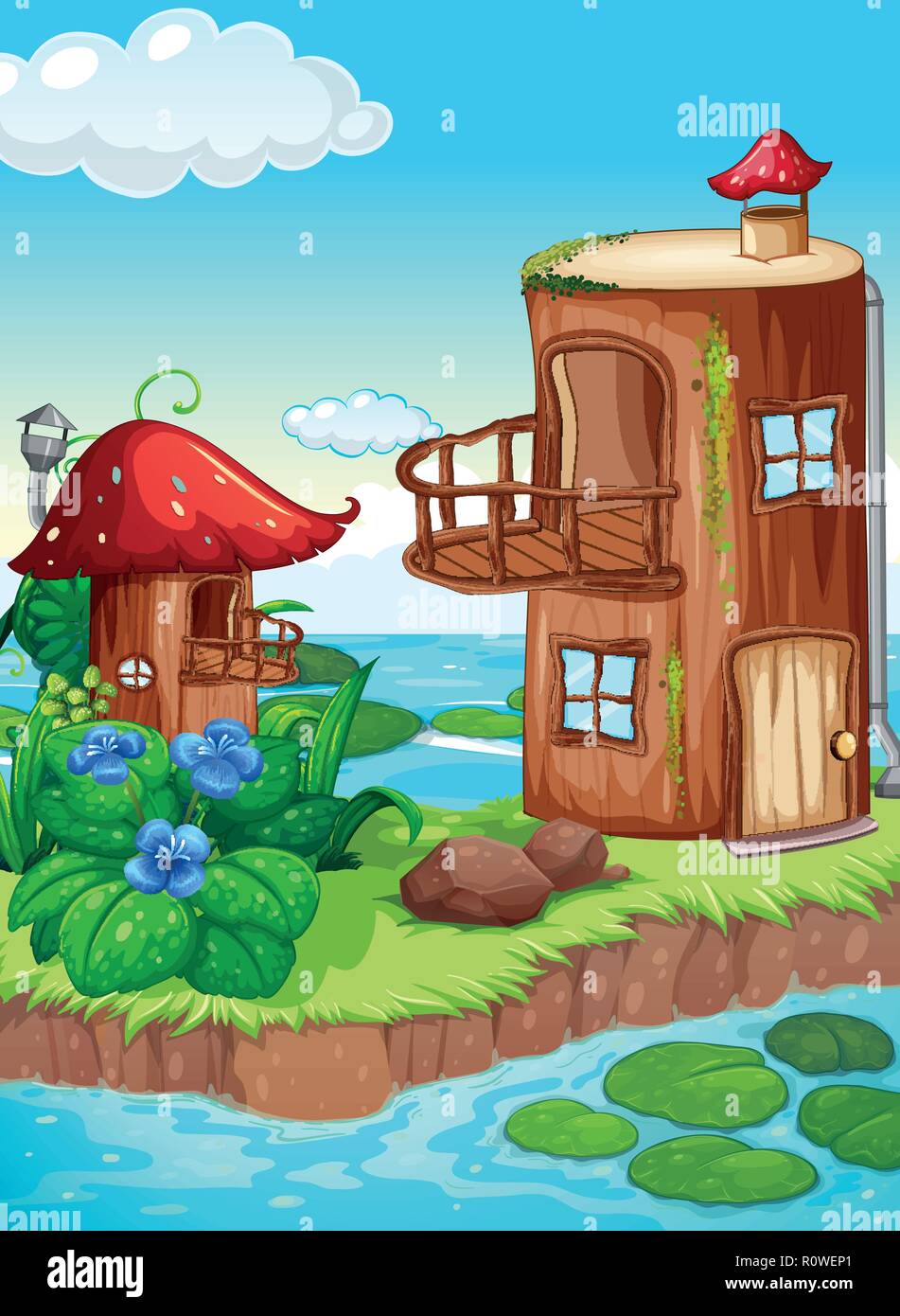 Fairy house in mushroom Stock Vector Images - Alamy