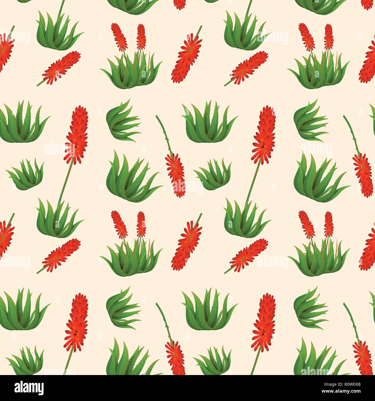 Aloe vera flower seamless pattern illustration Stock Vector Image & Art ...