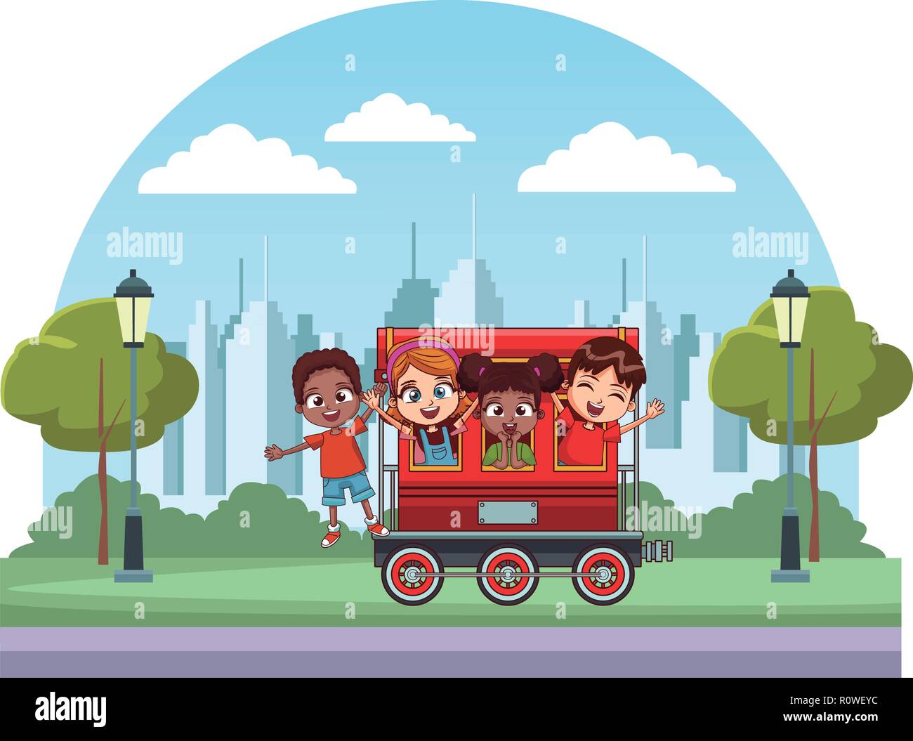 Train kids vintage Stock Vector Images - Alamy