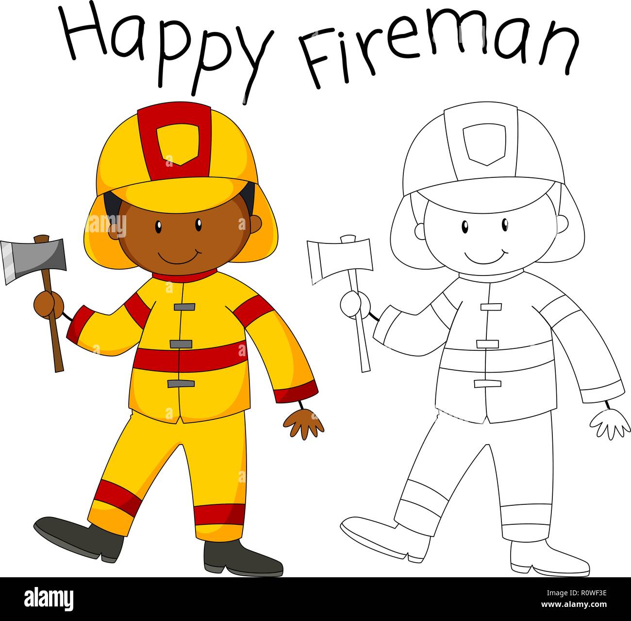 Fireman clip art hi-res stock photography and images - Alamy